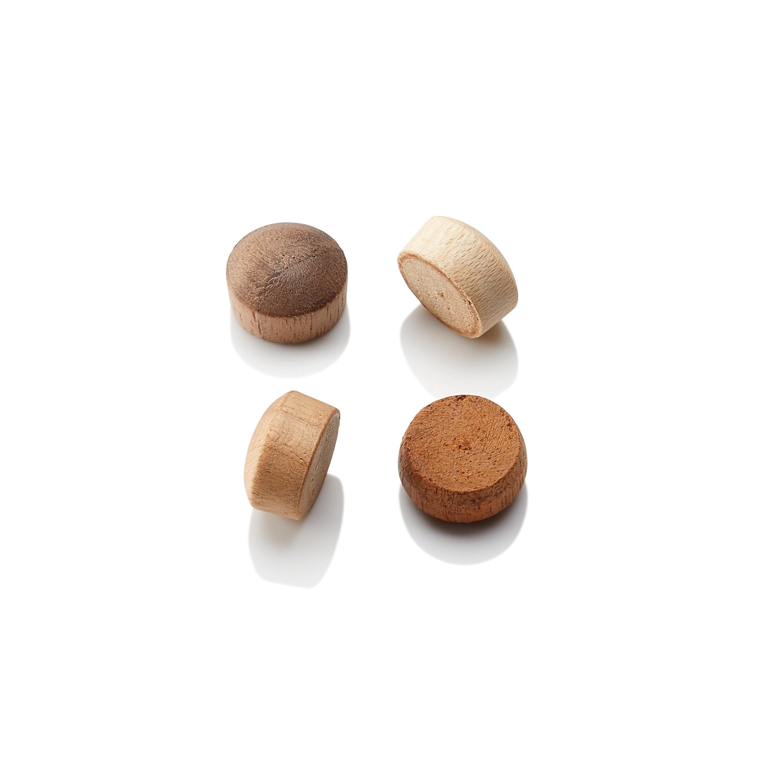 1/2" Oval Wood Plugs - Maple, Oak, Walnut, Cherry & Mahogany