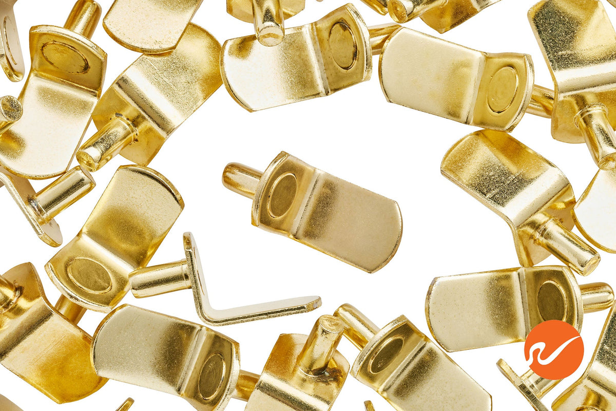5mm Brass L-shaped Shelf Pins | WidgetCo