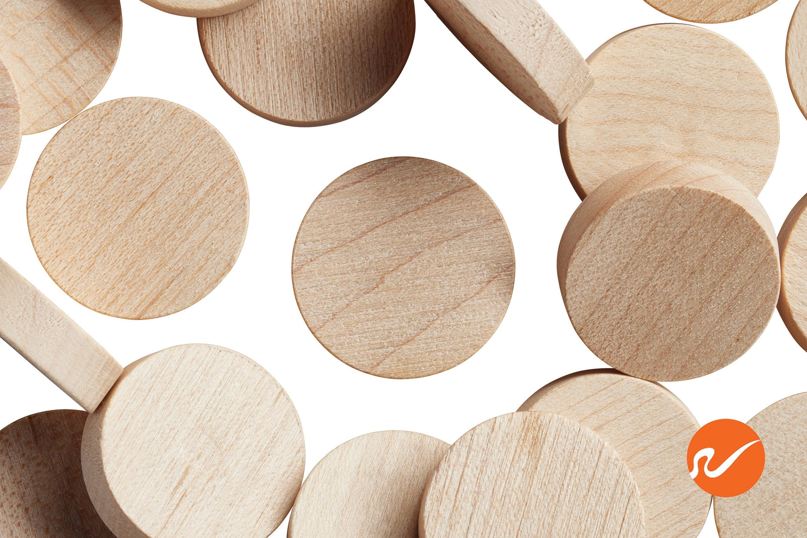 1" Face Grain Wood Plugs - Maple, Oak, Walnut, Cherry & Mahogany