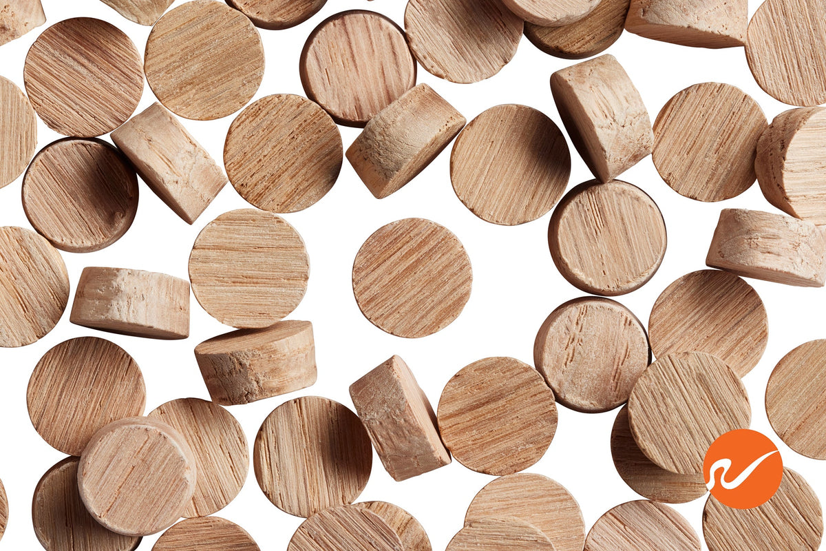 1/2" Face Grain Wood Plugs - Maple, Oak, Walnut, Cherry & Mahogany