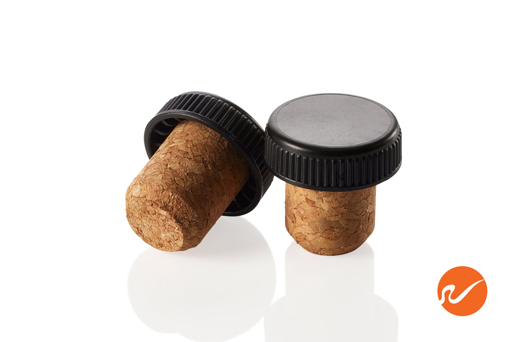19mm Composite T-Corks, Black Plastic Tops | WidgetCo